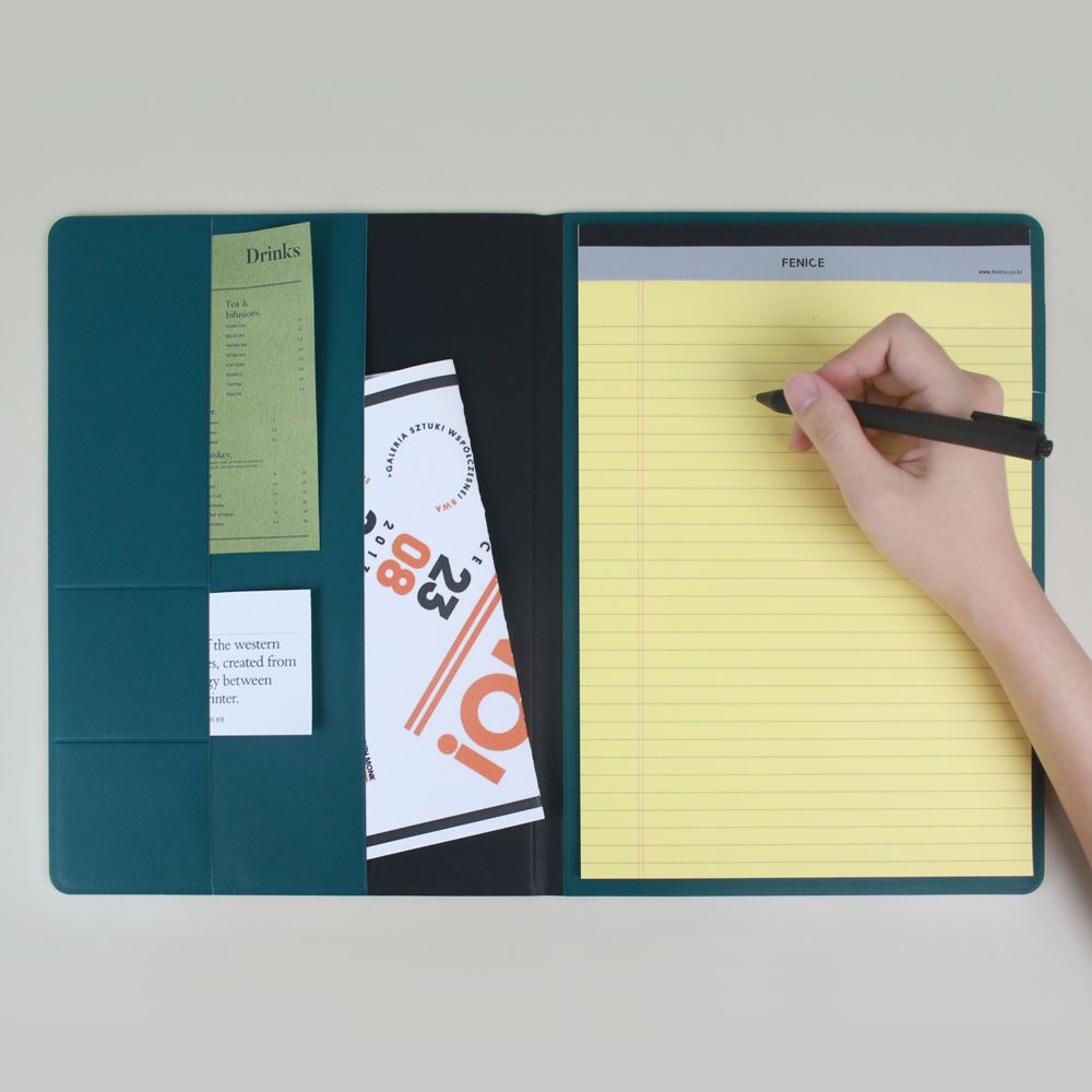 韓國Fenice Studio Multi Pockets A4 Writing Pad Folder * [預購貨品，下單後14天出貨 ...